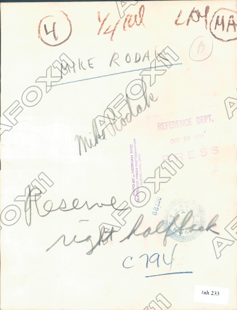 1938 Case Western Reserve Blue Devils Football Halfback Mike Rodak ...