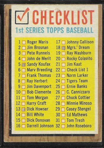 1962 Topps Checklist #22 | eBay