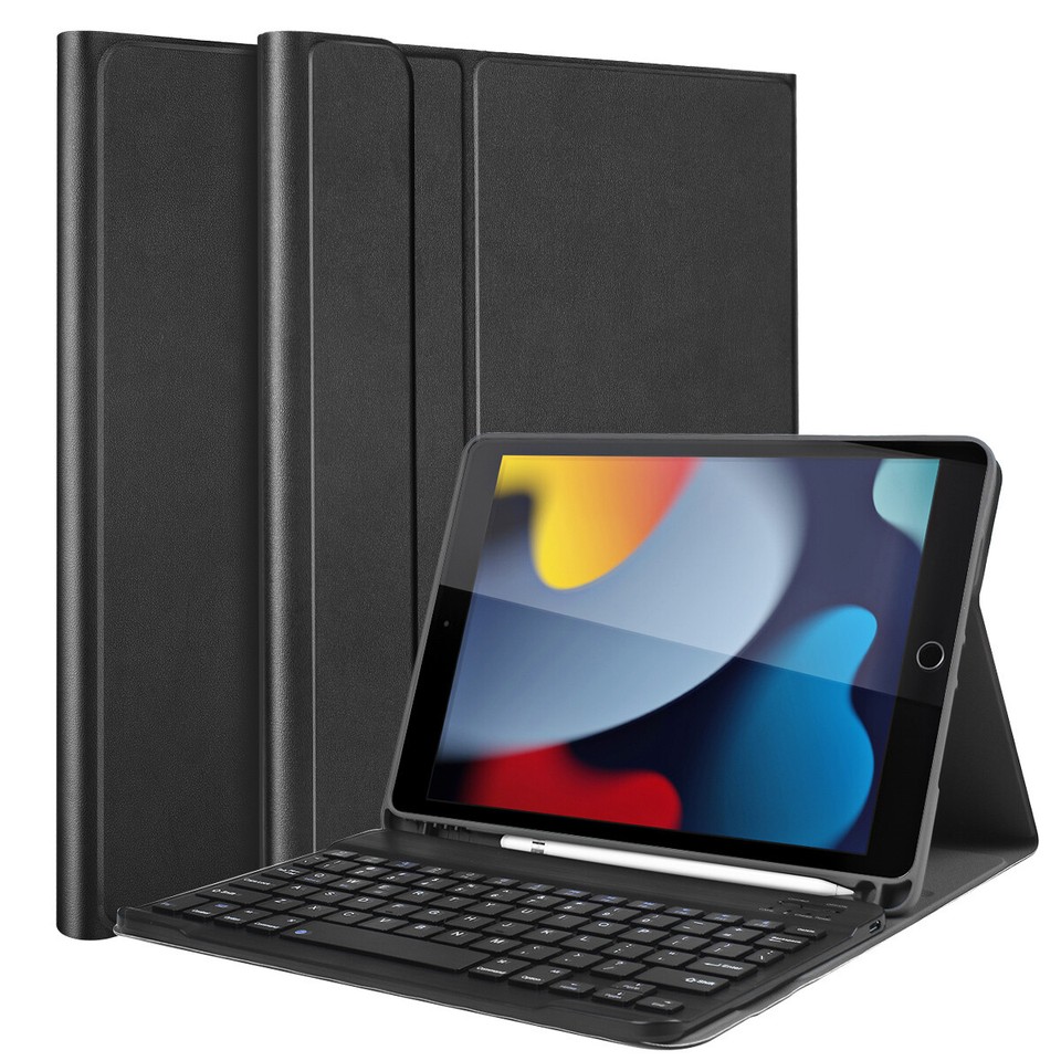 For iPad 9th Generation 10.2" Keyboard Case Leather Stand Shockproof ...