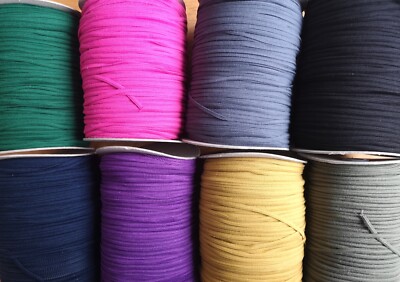 2 METRES / 5 METRES COLOURED SOFT FLAT ELASTIC 7mm-8mm | eBay UK