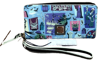 New Disney Parks 2020 Dooney & Bourke Blue Haunted Mansion Zip Wallet ...