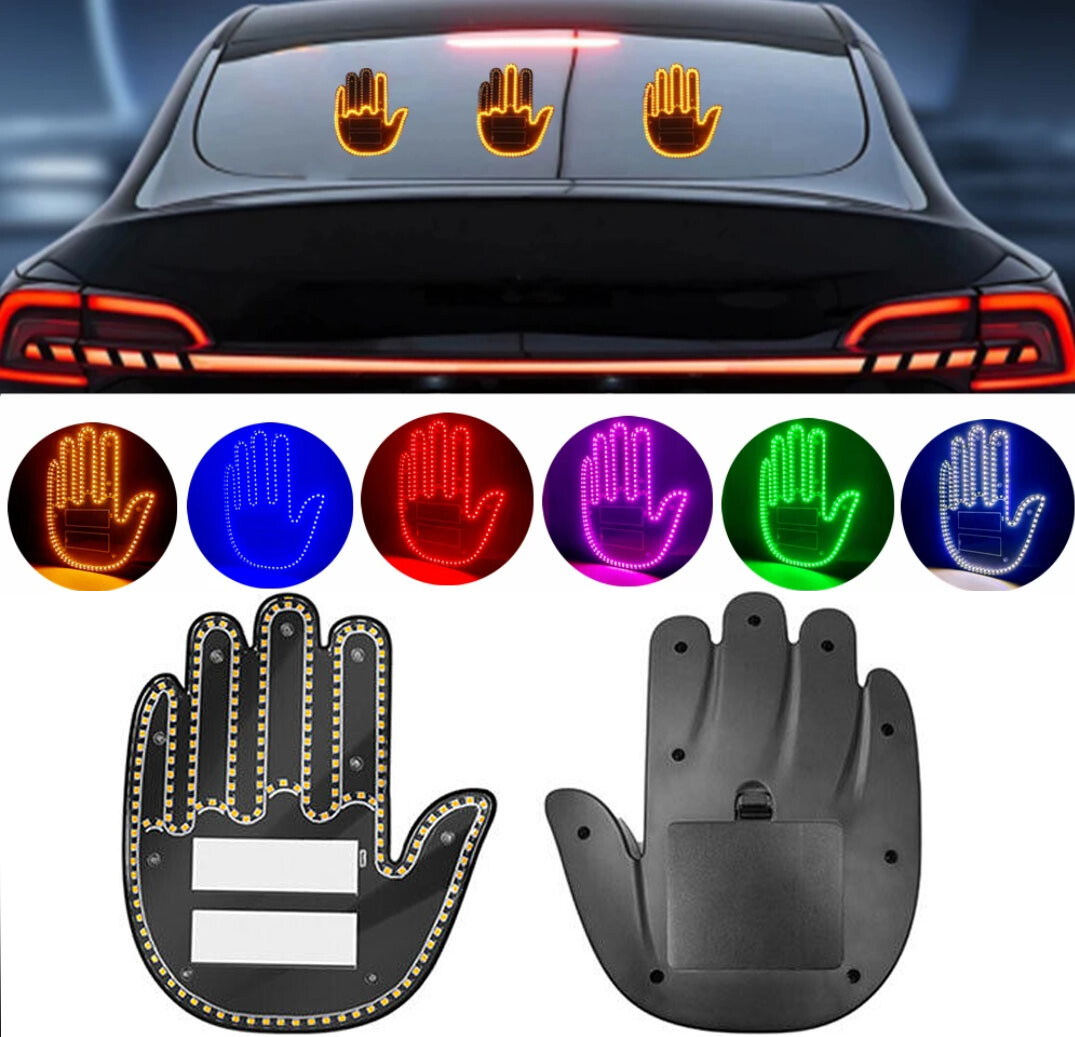 Car Finger Light with Remote,Road Rage Signs Middle Finger Gesture ...