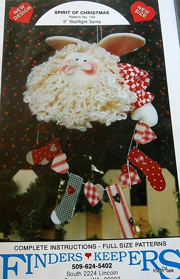 Vtg Finders Keepers Christmas Craft Pattern Santa Claus Ornament 9 ...