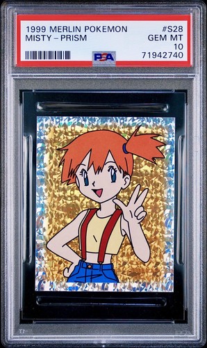 POP 8 PSA 10 Misty 1999 Pokemon 1st Edition Holo Prism Merlin Sticker ...