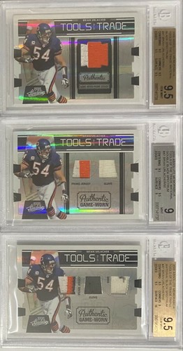Lot of (3) 2009 Absolute TOTT patch Urlacher /50 BGS 9.5 & 9 ALL 3 ...