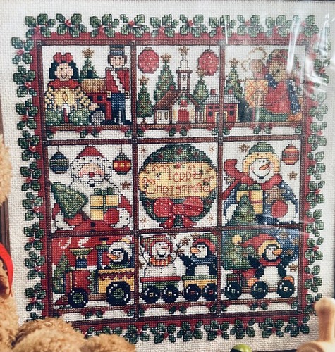 RARE Craftways Counted Cross Stitch Kit - Merry Christmas Window ...