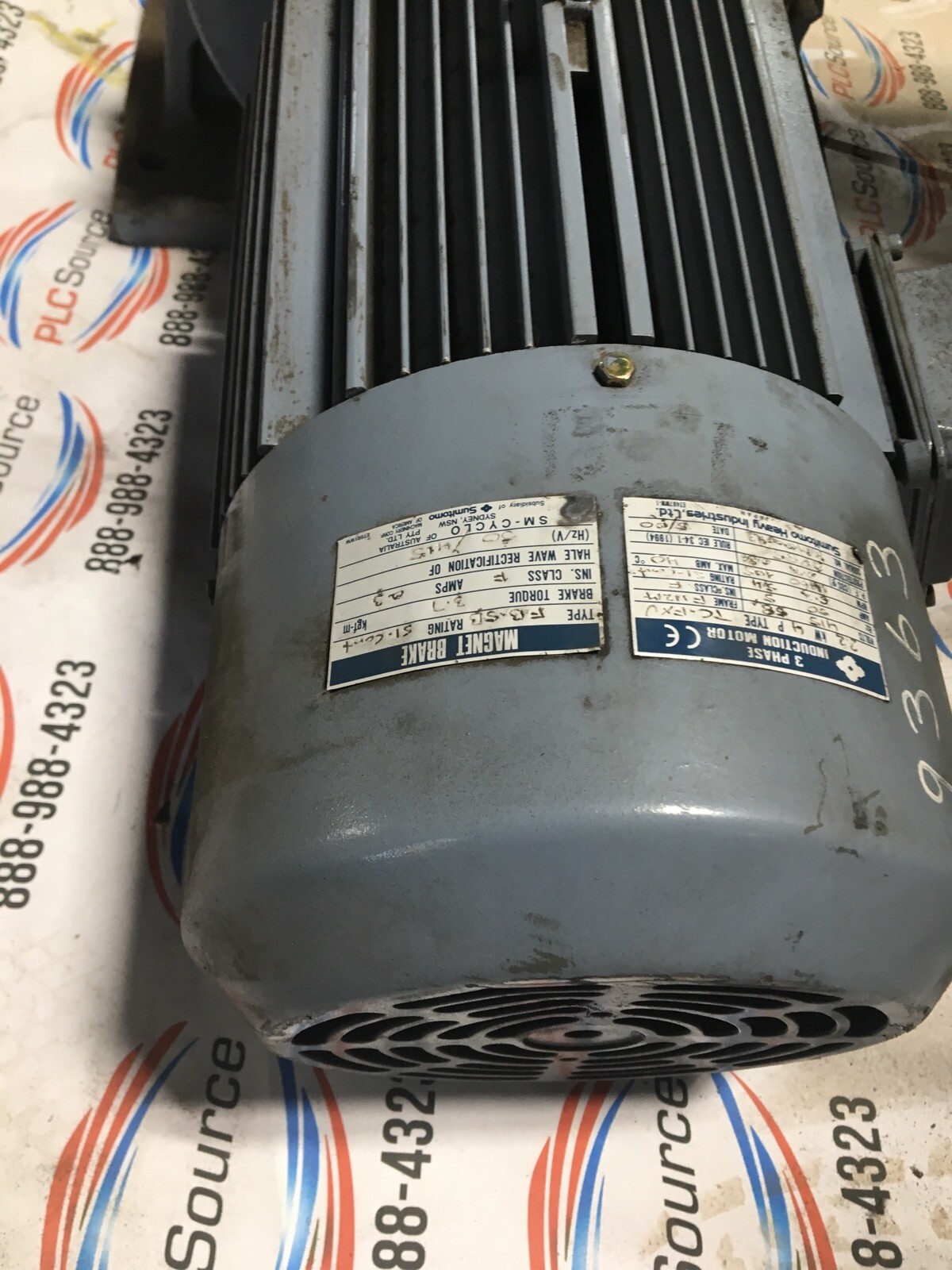 SUMITOMO TC-FXV / FB-5B INDUCT MOTOR, MAGNETIC BRAKE C4HM3-4165DC-4V ...