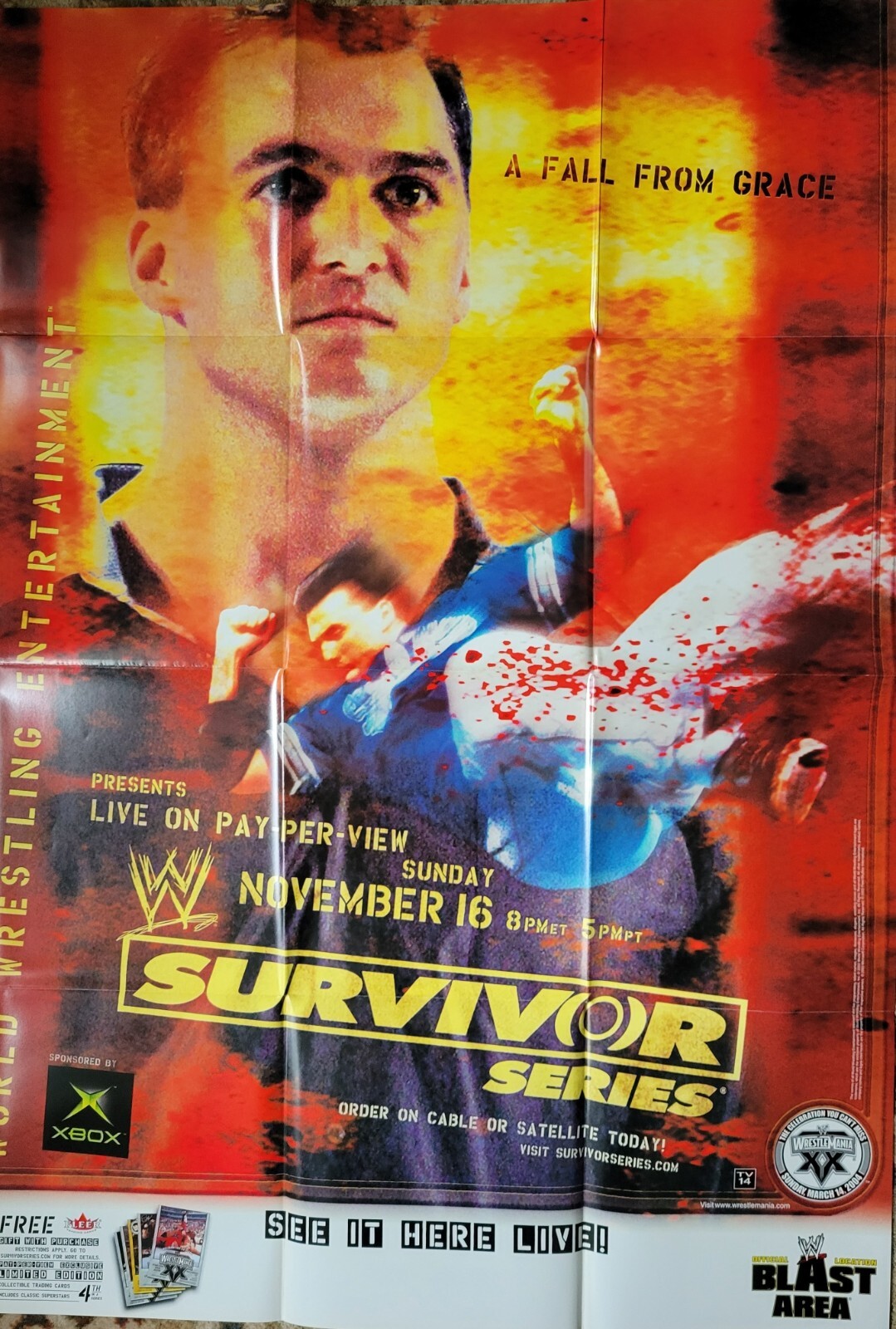 WWE 2003 Survivor Series full size 27x40 folded poster features Shane ...