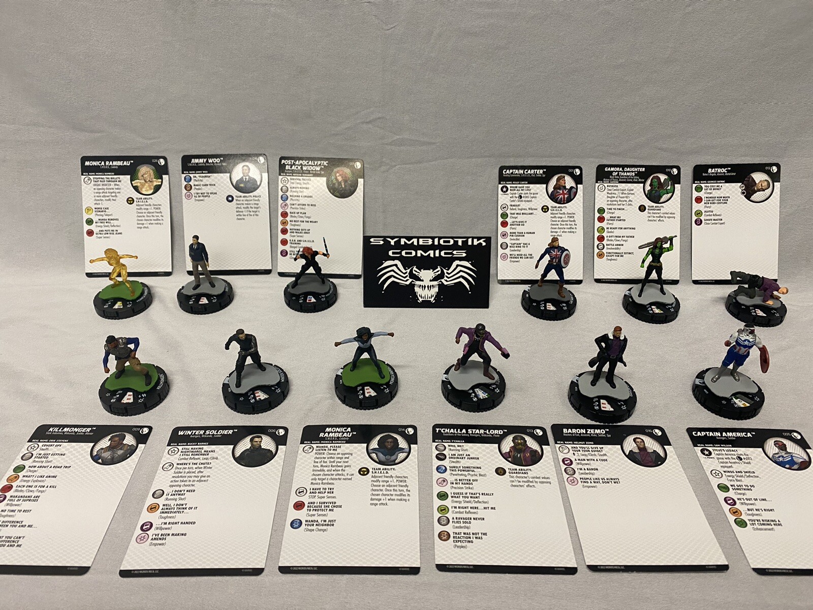 Heroclix 12 piece Lot with Cards. All 12 Figures Are Pictured With ...