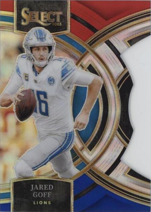 2023 Panini Select - Premier Level Jared Goff #178 Red & Blue Prizm Die ...