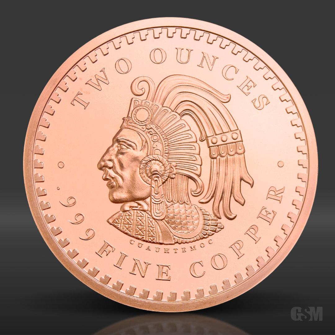 2 oz Aztec Calendar Copper Round .999 Fine Copper Bullion 2 AVDP Ounce ...