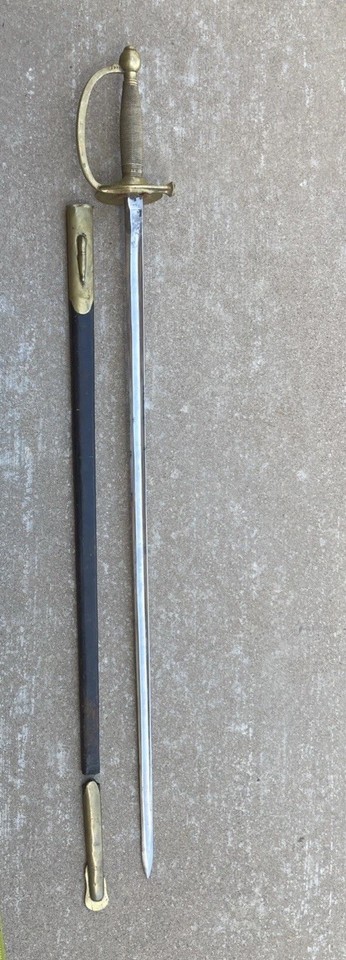 US Civil War NCO sword & scabbard, U.S. AHC ..63, Ames, Drag separated ...