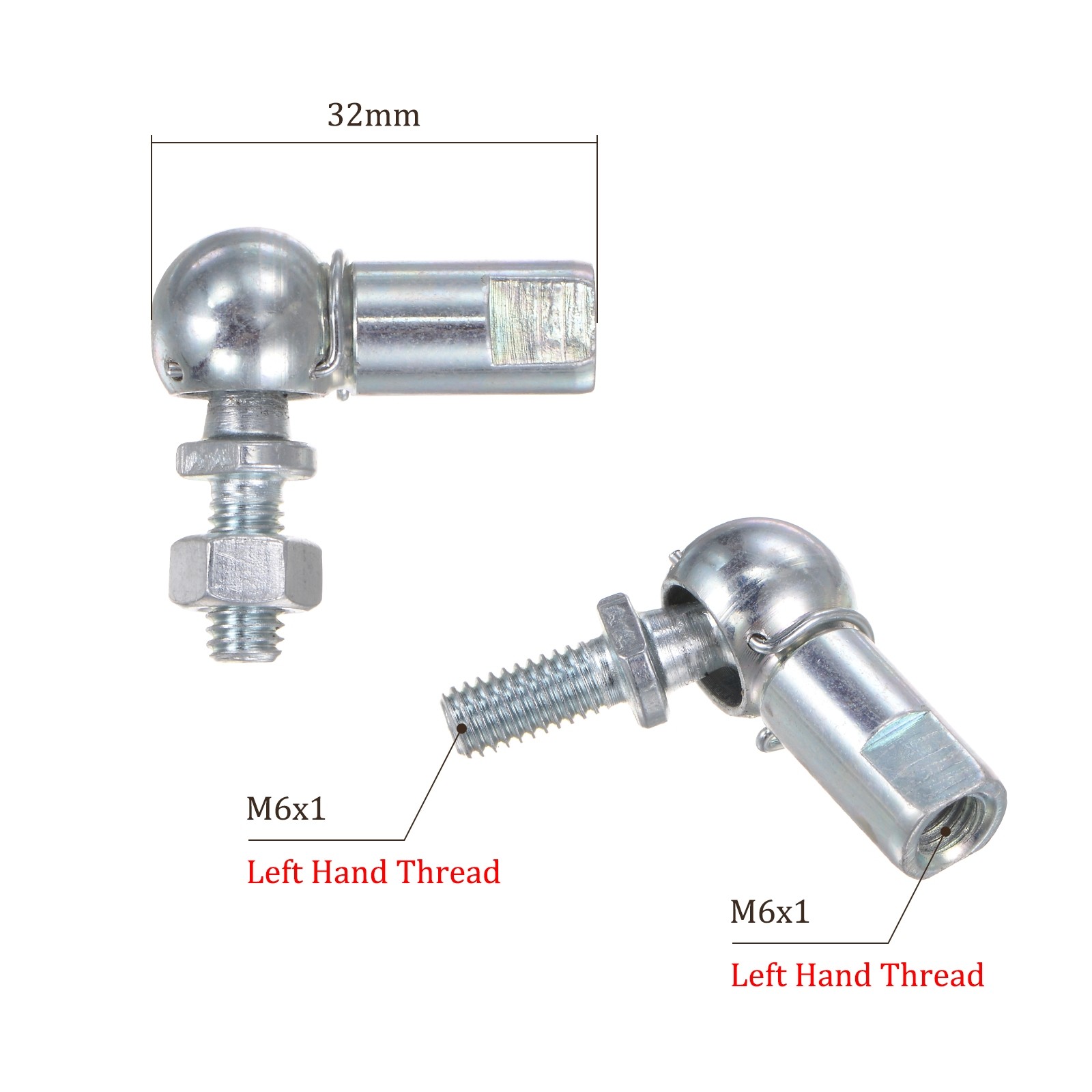 3 Pcs CS10 Angle Ball Joint M6 Left Hand Thread A3 Steel Ball Socket ...