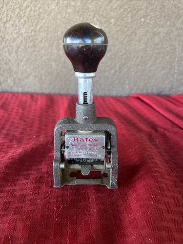 BATES STANDARD MULTIPLE MOVEMENT NUMBERING MACHINE STAMP - 6 WHEELS ...