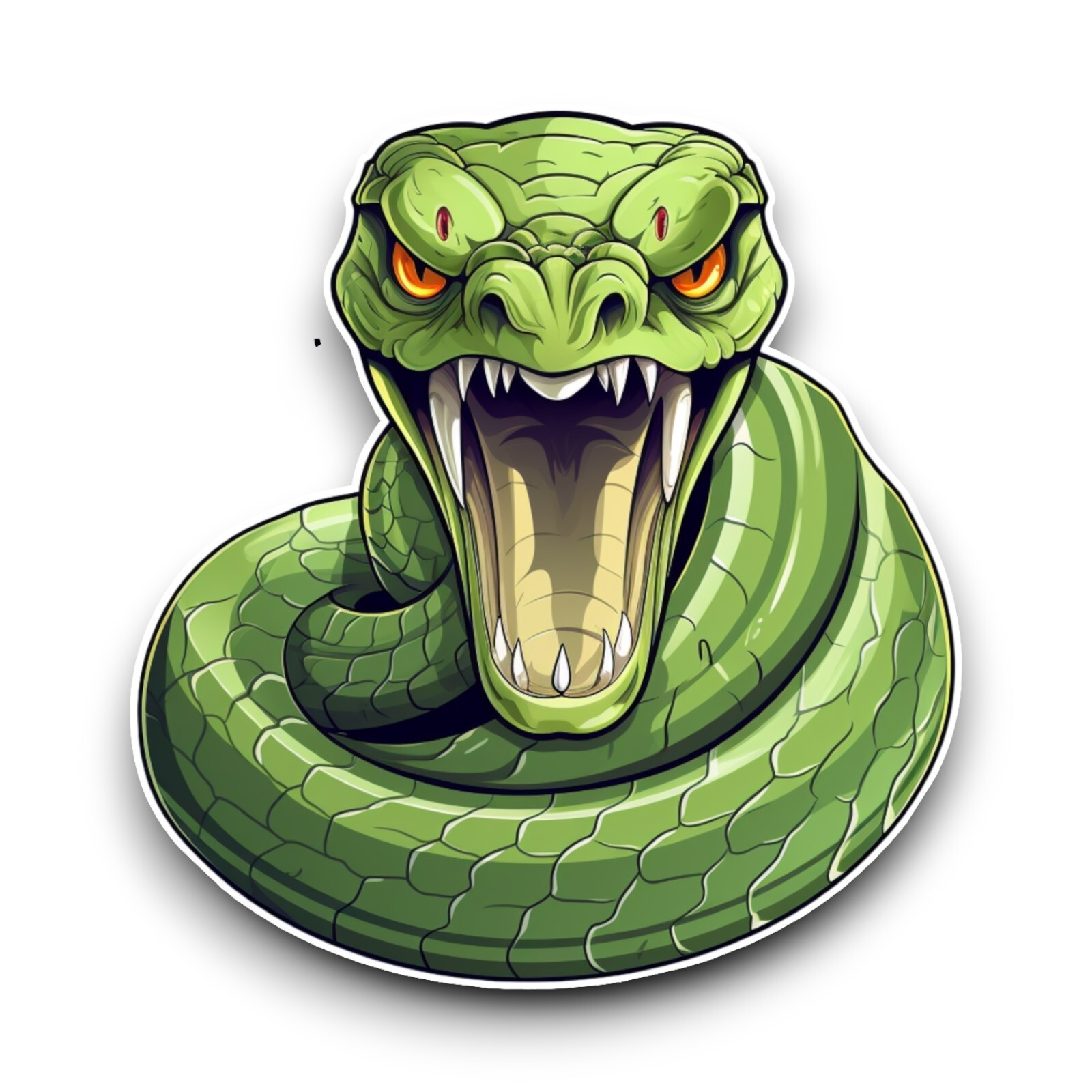 Angry Green Cobra Snake Animal Vinyl Sticker Decal Car Laptop Scrapbook ...
