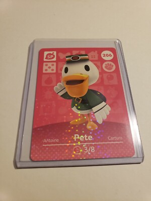 Pete # 206 Animal Crossing Amiibo Card Series 3 MINT NEVER SCANNED! | eBay