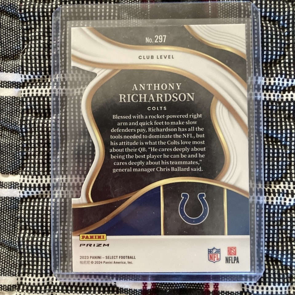 2023 Panini Select Football #297 Anthony Richardson RC Silver Prizm Die ...