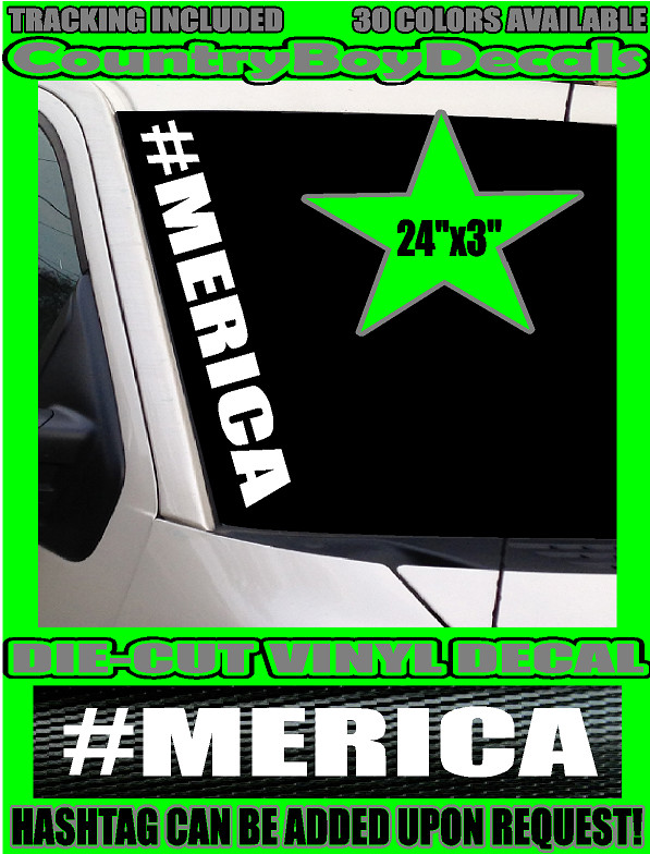 #MERICA Vertical Windshield VINYL DECAL Sticker DIESEL Truck Car MERICA ...