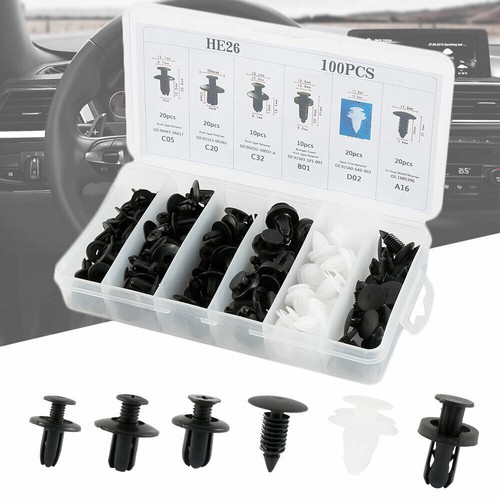100x Car Fastener Clip Plastic Push Pin Rivet Trim Panel Interior ...