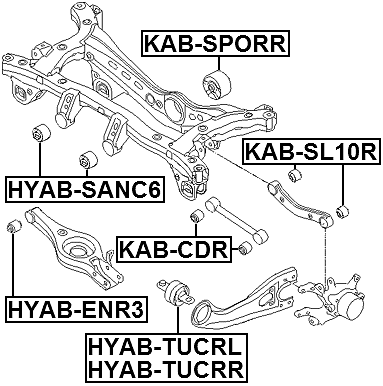 Arm Bushing For Lateral Control Arm Febest HYAB-TUCRR Oem 55275-2S000 ...
