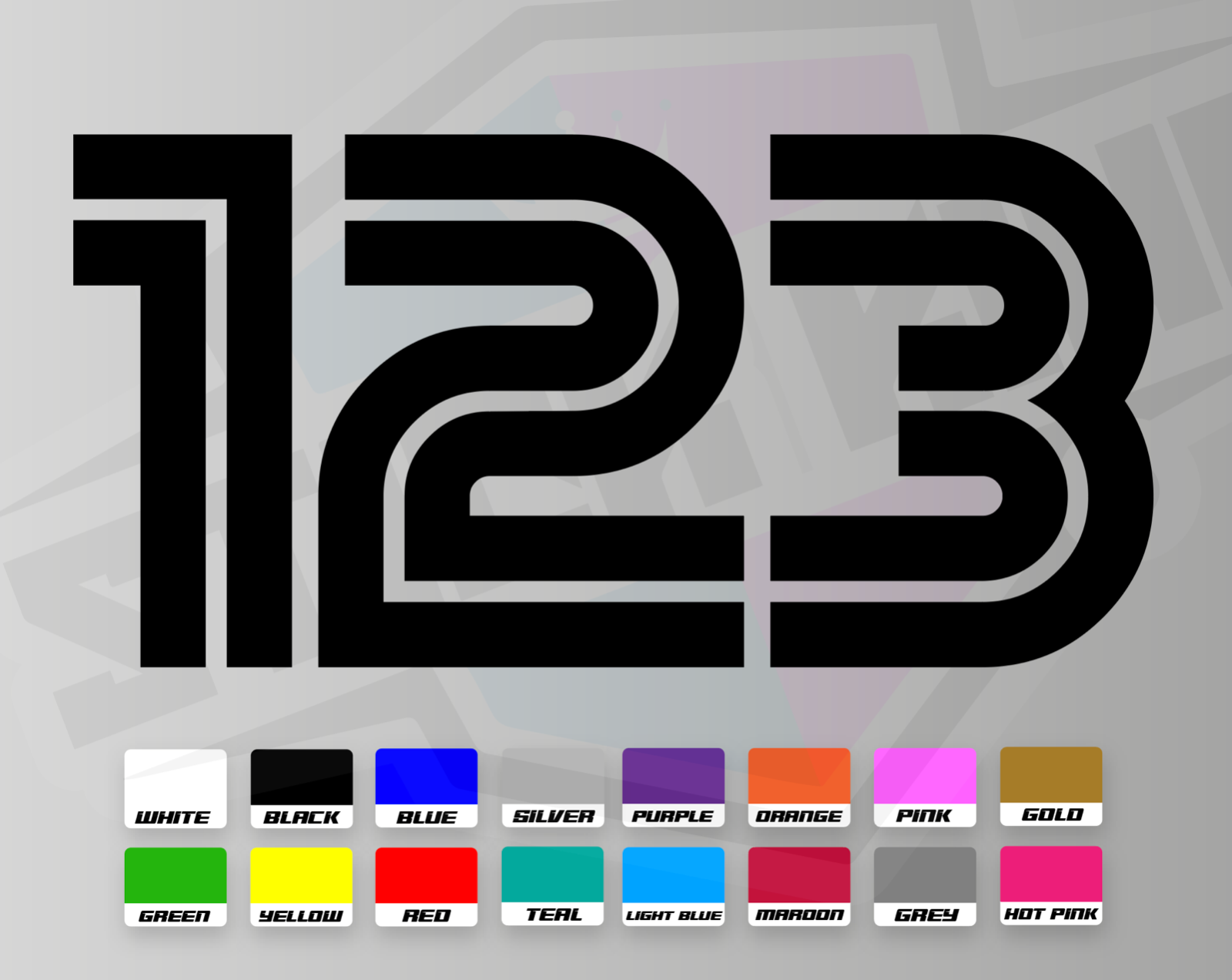 3 X Retro Custom Racing Numbers - Vinyl Stickers Decals Race Motorbike ...