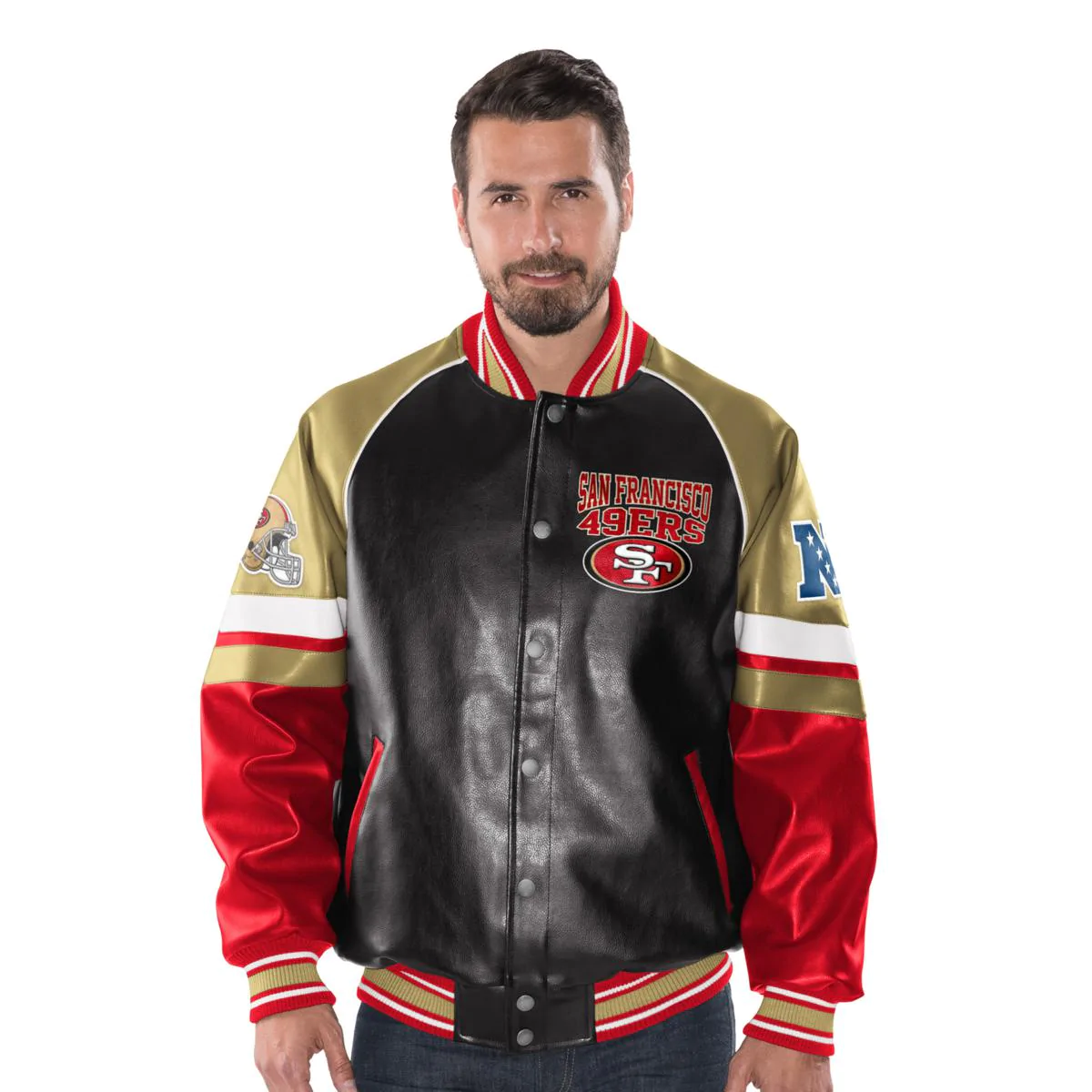 "AS IS" Officially Licensed NFL Men's Faux Leather Varsity Jacket ...