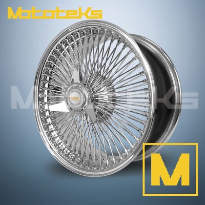 18X8 LUXOR WIRE WHEELS 100 STRAIGHT FWD RIM CHROME SINGLE 1 PIECE WHEEL ...