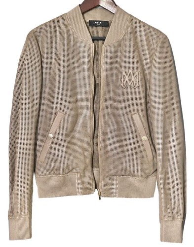 AMIRI⚡1/1 Unreleased show collection monogram logo perforated leather jacket 48 | eBay