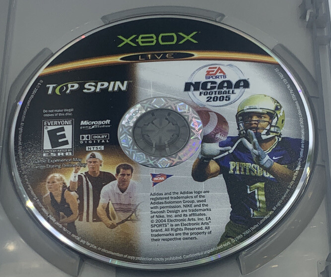 NCAA Football 2005 / Top Spin Combo (Microsoft Xbox, 2004) - DISC ONLY ...