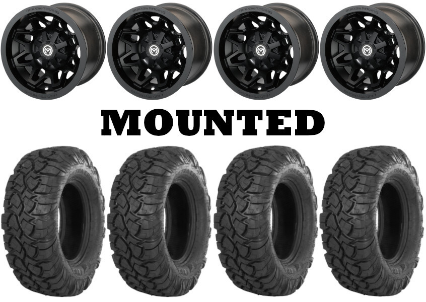 Kit 4 ITP UltraCross R-Spec Tires 31x9.5-15 on Moose 416X Matte Black ...