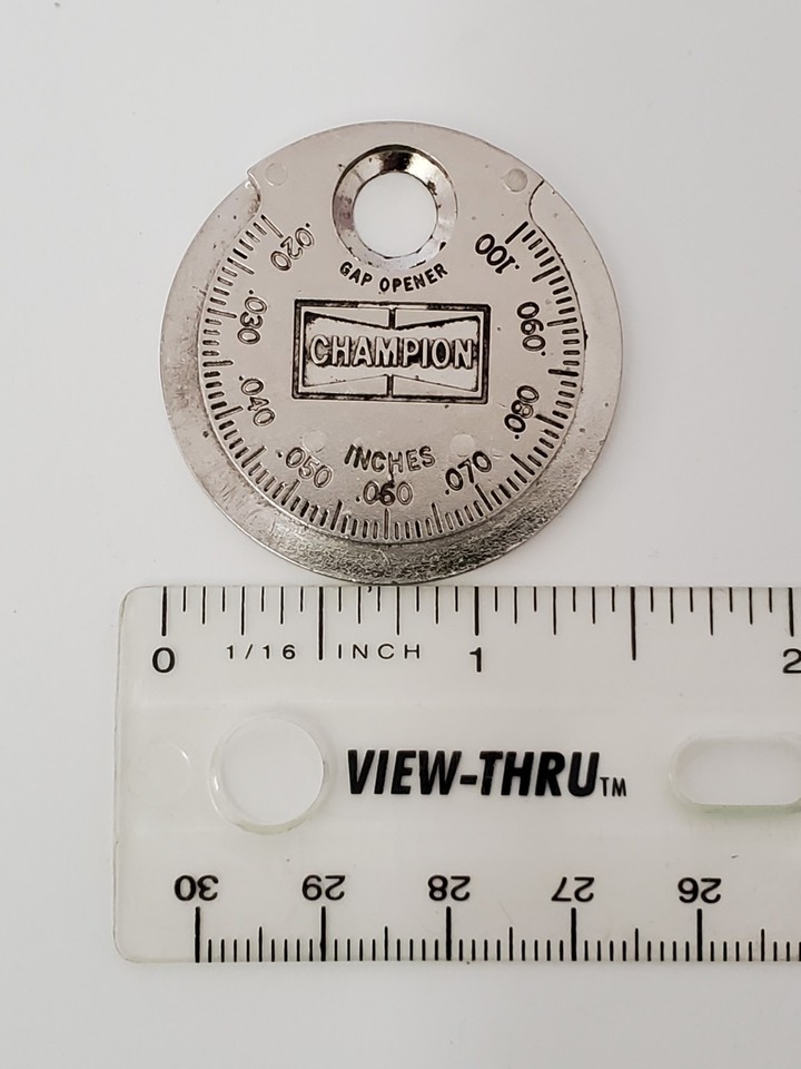 Vintage Champion Spark Plug Gap Gauge Keychain CT 481 Taper Ruler ...