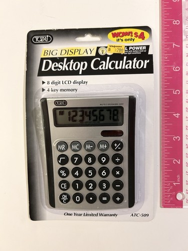 NEW Vintage Tozaj Big Display Desktop Calculator ATC-509 Working NOS ...