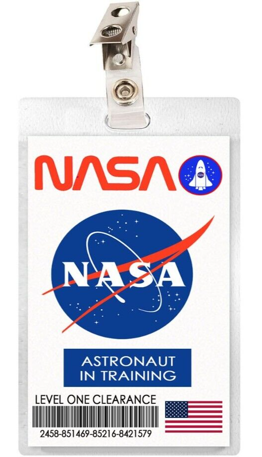 NASA Astronaut In Training ID Badge Card Cosplay Costume Name Tag ...
