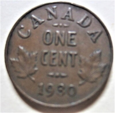 1930 Canada Small Cent Semi Key Date Coin. Penny 1cent | eBay