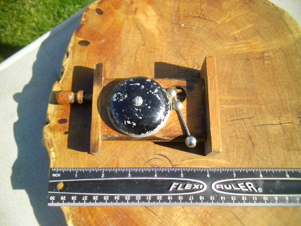 Vintage 1800s Antique Primitive Butlers Servants Wooden Childs Toy Bell ...