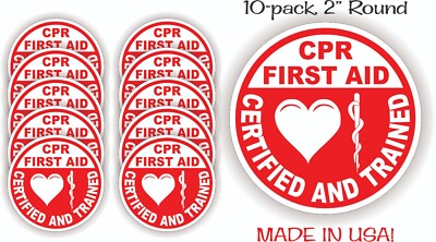 10 pack - CPR First Aid Hard Hat Stickers Helmet Decals Safety Label ...