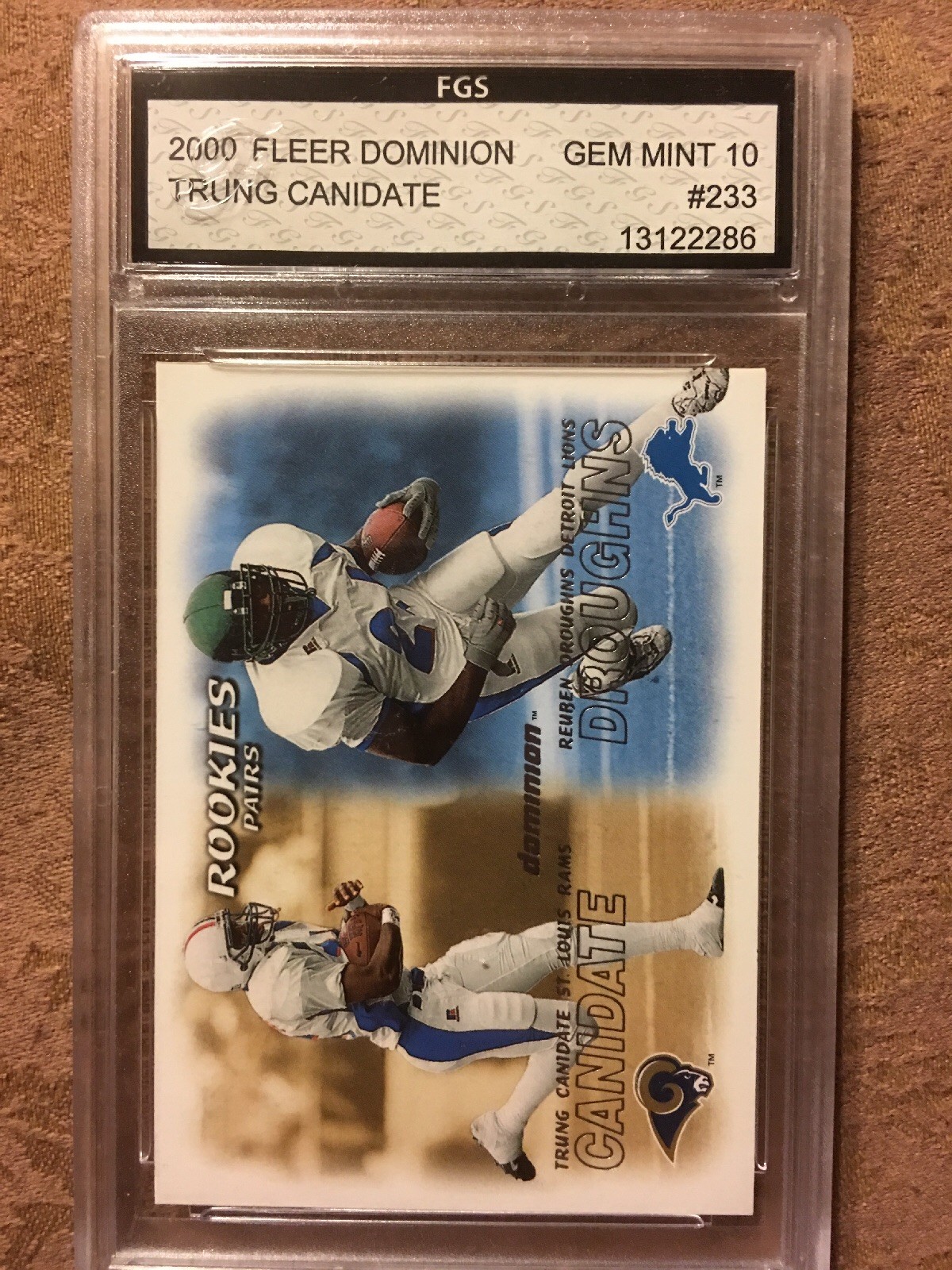 2000 Fleer Dominion #233 Rookies Pairs Rams Trung Canidate & Lions ...