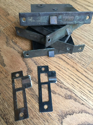 vintage antique door lockset mortise key lock 1920s inserts hardware | eBay