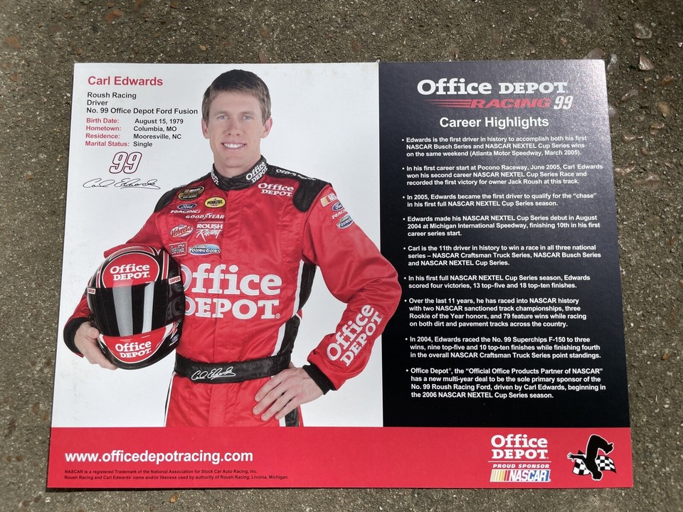 2006 Carl Edwards NASCAR Hero Card | eBay