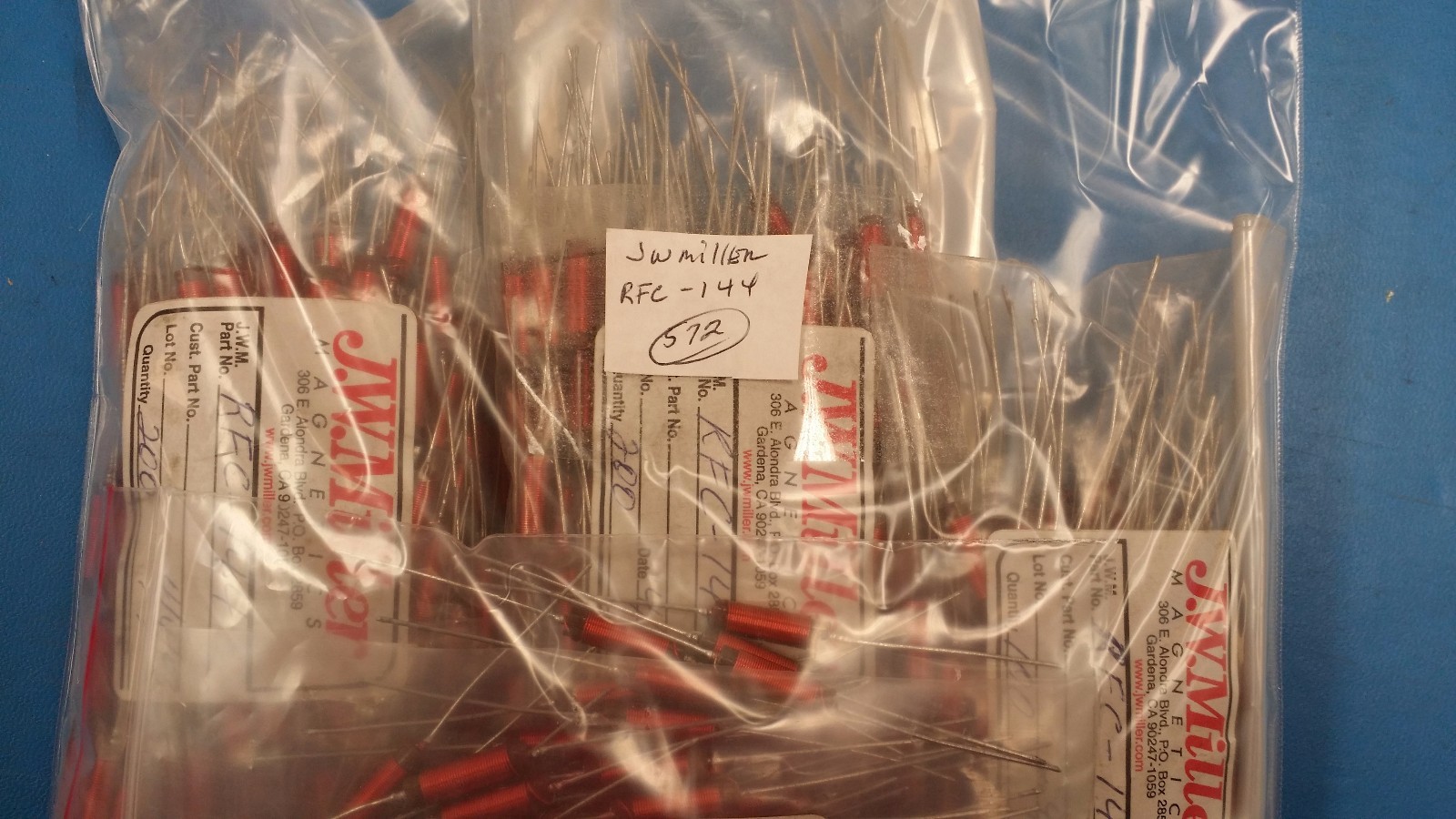 (2 PCS) RFC-144 JW MILLER FREQUENCY SELECTIVE R.F. CHOKE 2.4uh FREQ.MC ...