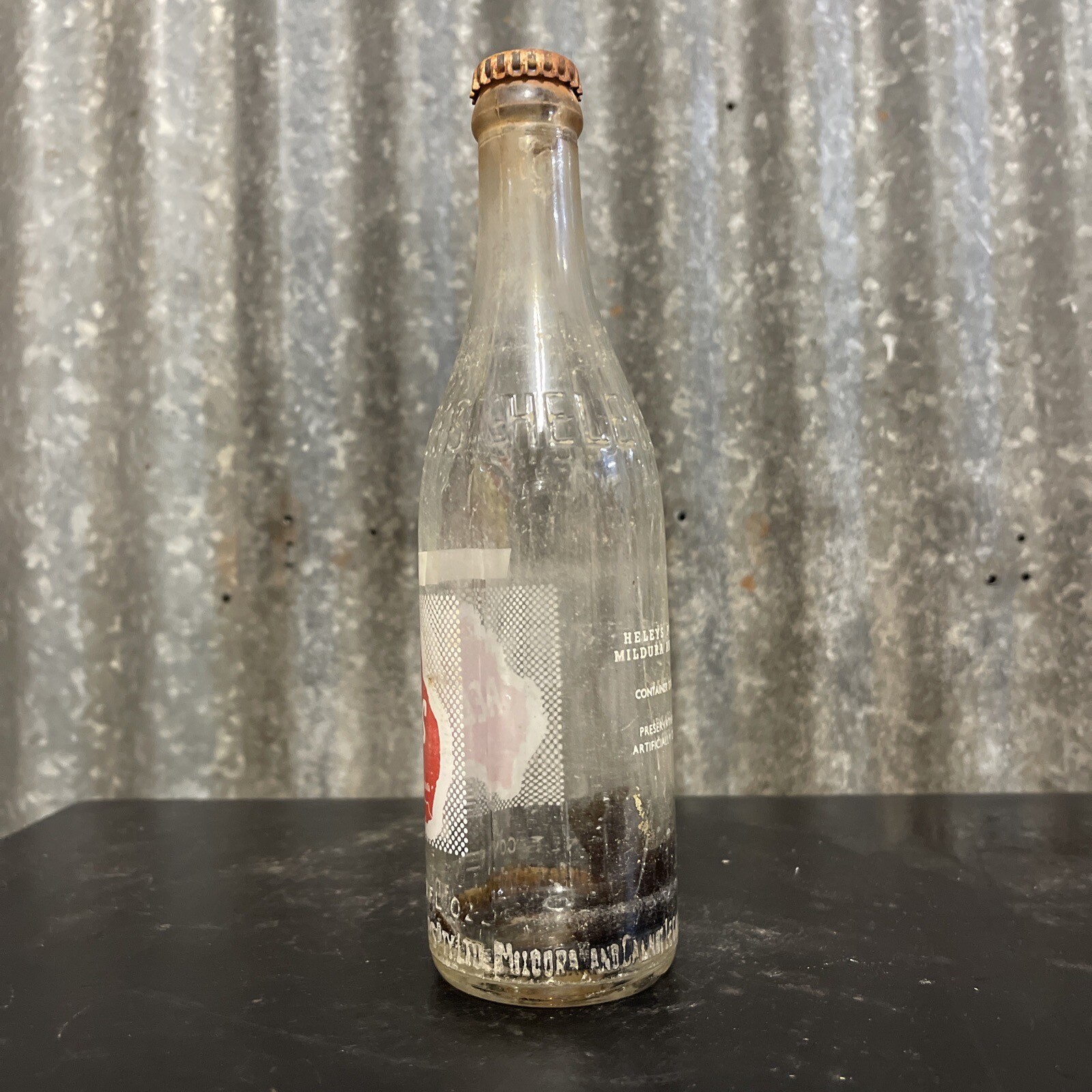 HELEYS 10fl oz. PYRO LABEL SOFT DRINK VINTAGE BOTTLE, Berri Mildura | eBay
