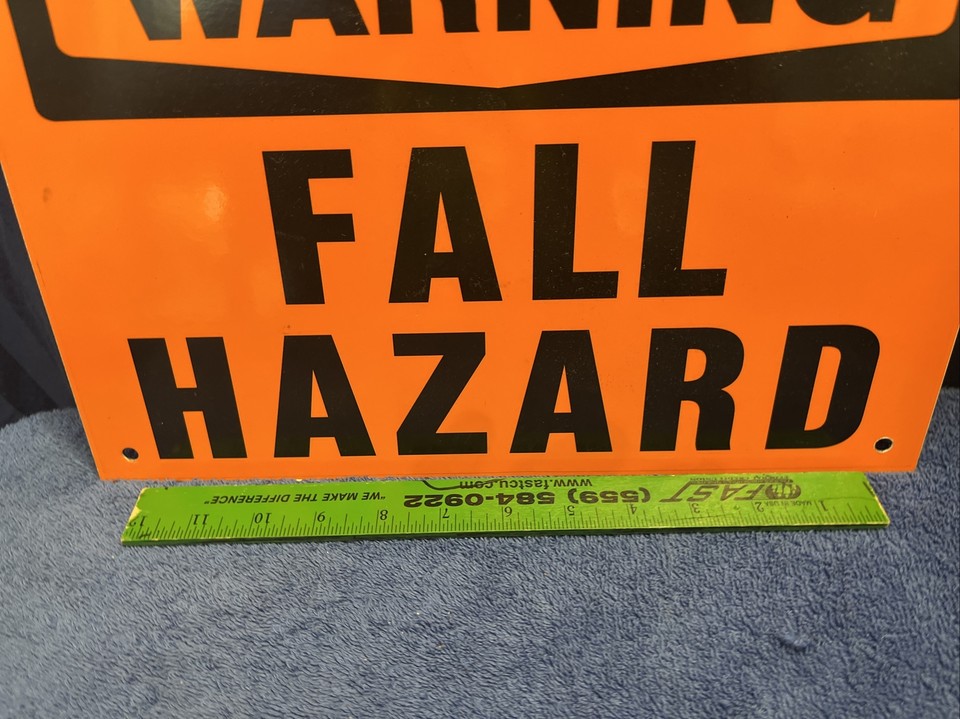 WARNING Fall Hazard - OSHA Safety SIGN Man Cave 10" x 14" Y2 | eBay