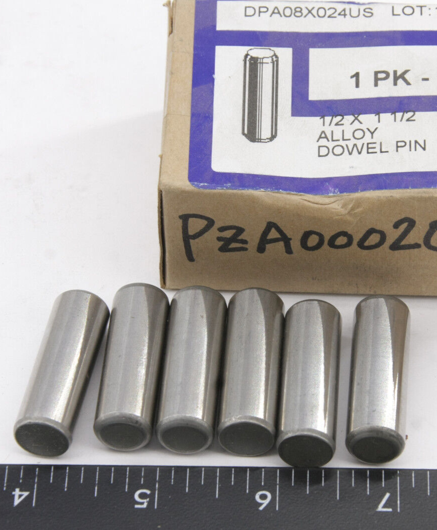 (6) 1/2 x 1 1/2" Alloy Dowel Pins DPA08X024US Socket Source - NEW Open ...