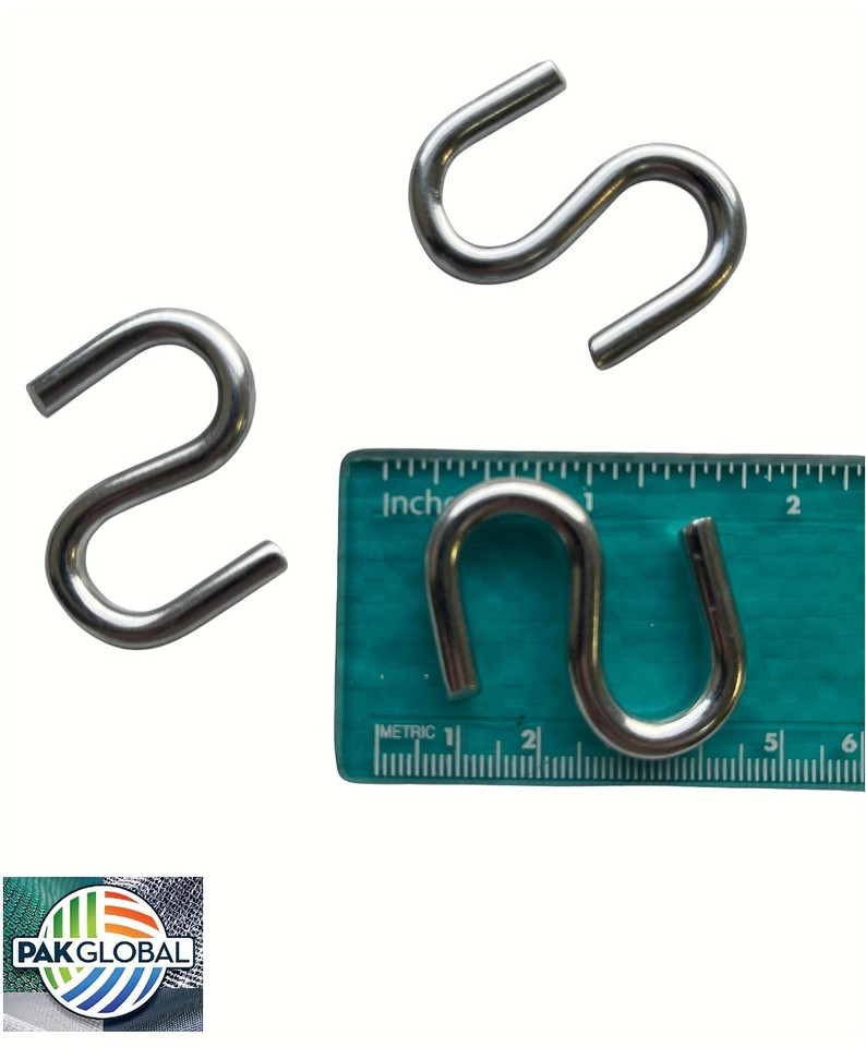PAKGLOBAL 1.5" S Shaped Hanging Hooks Steel Hooks Kitchen Bathroom Bed ...