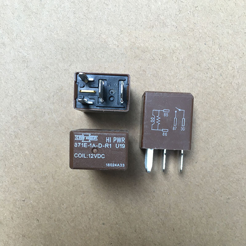 12vdc 35a Car Relay 2-Pack 871E-1A-D-R1 Automotive Relays - 12VDC 35A 4 ...
