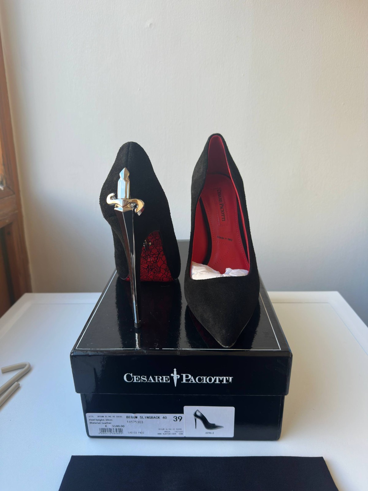 Cesare Paciotti Black Lady Blade dagger heels EUR 39 | eBay