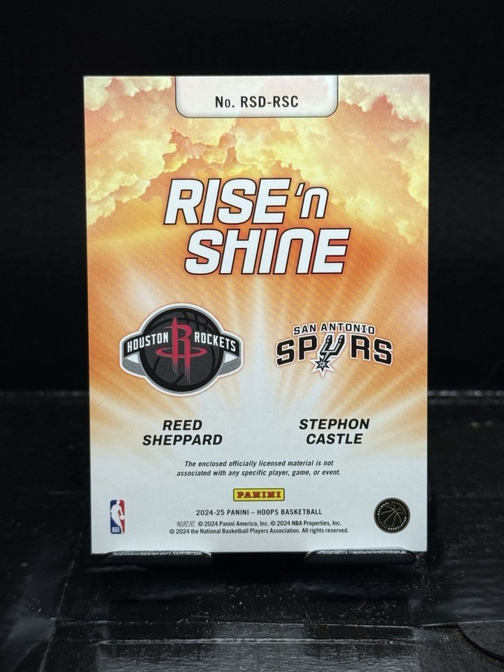 Stephon Castle Reed Sheppard (RC, MEM) - 2024-25 Panini NBA Hoops Rise N Shine | eBay