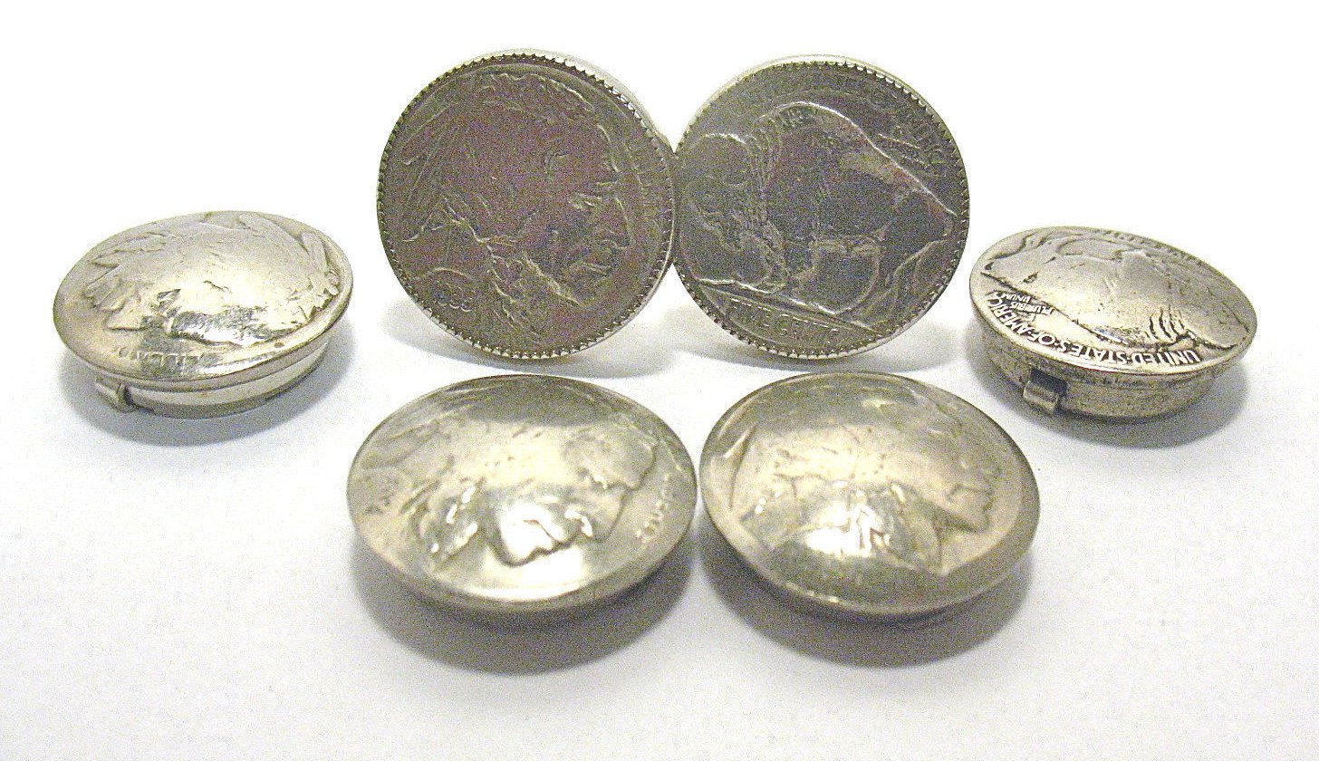 GENUINE BUFFALO NICKEL CUFFLINK BUTTON COVER SET vintage | eBay