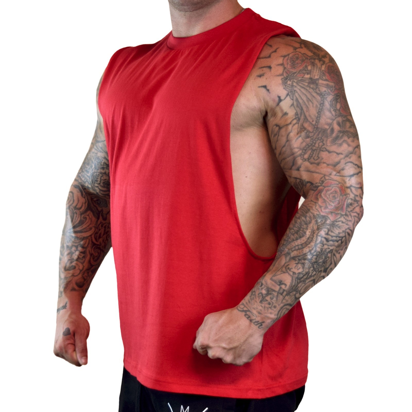 Men's Indian Dumbbell Red T-Shirt Tank Top Gym Workout Fitness Native ...