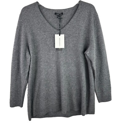 41 Hawthorn Women's Gray Cashmere V Neck Pullover Sweater Size 3X ...